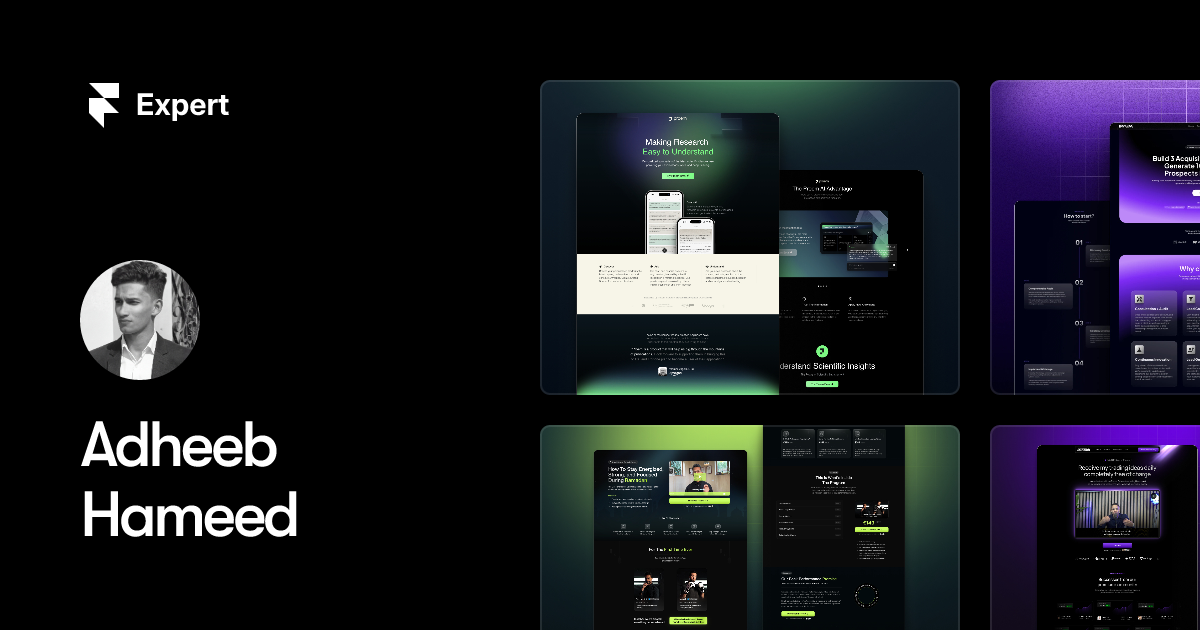 Adheeb Hameed — Web Design Freelancer on Framer Experts