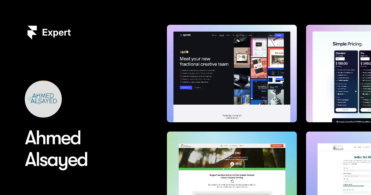 Ahmed Alsayed — Web Design Freelancer on Framer Experts