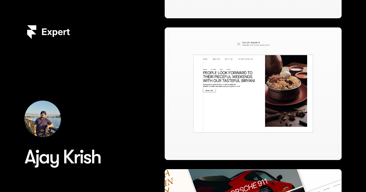 Ajay Krish — Web Design Freelancer on Framer Experts