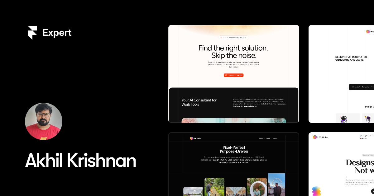 Akhil Krishnan — Web Design Freelancer on Framer Experts