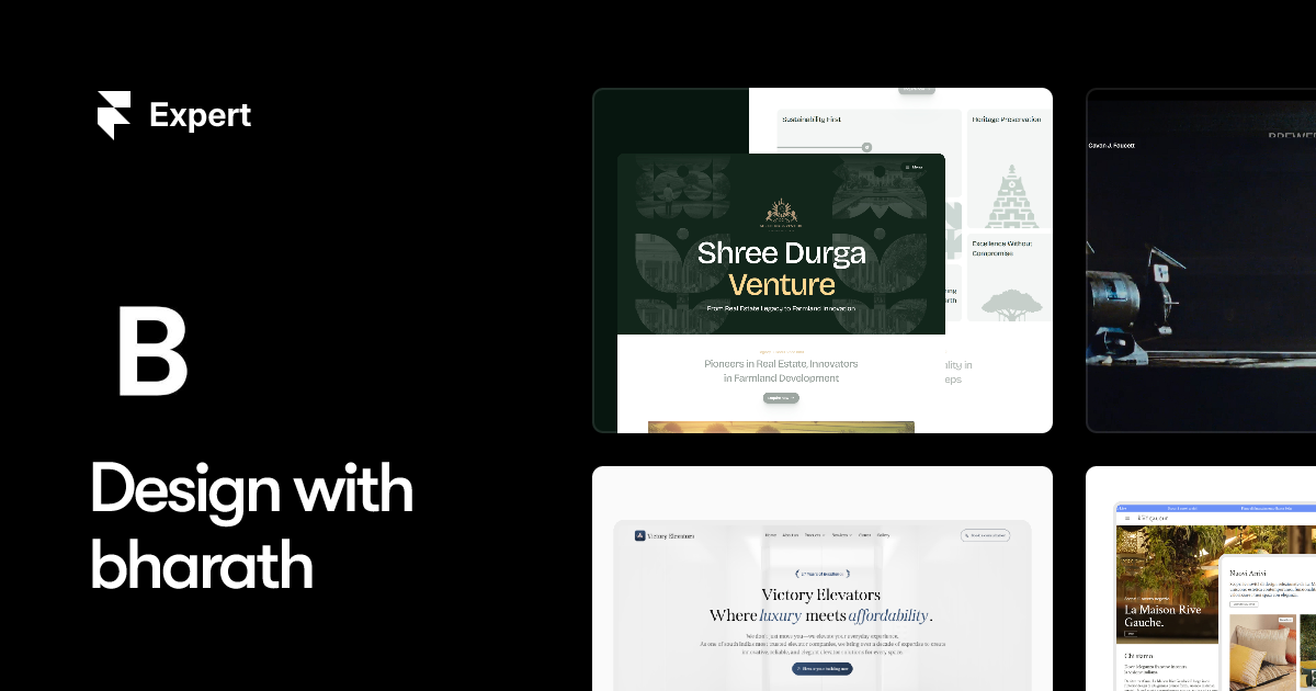 Design with bharath — Web Design Freelancer on Framer Experts