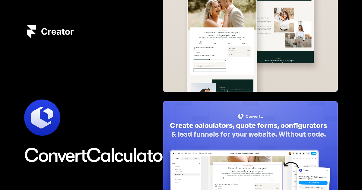 Website Templates & Plugins by ConvertCalculator — Framer Creator
