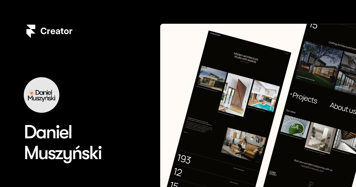 Website Templates by Daniel Muszyński — Framer Creator