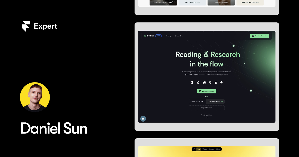Daniel Sun — Web Design Freelancer on Framer Experts