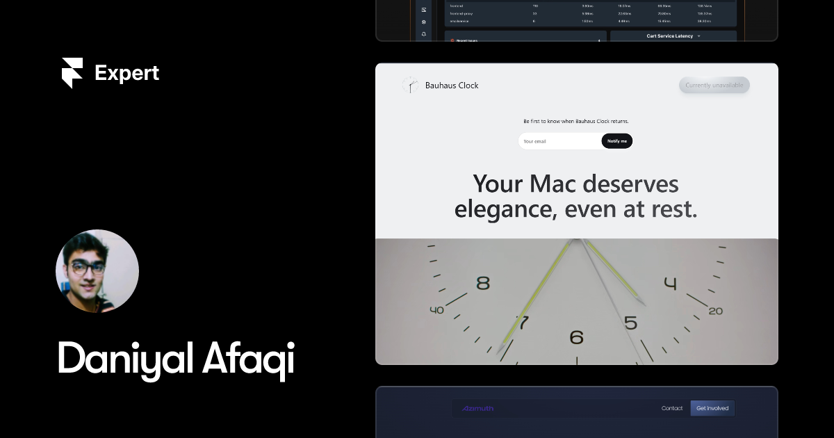 Daniyal Afaqi — Web Design Freelancer on Framer Experts