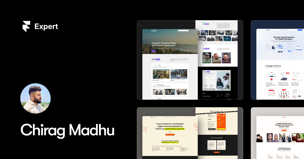 Chirag Madhu — Web Design Freelancer on Framer Experts