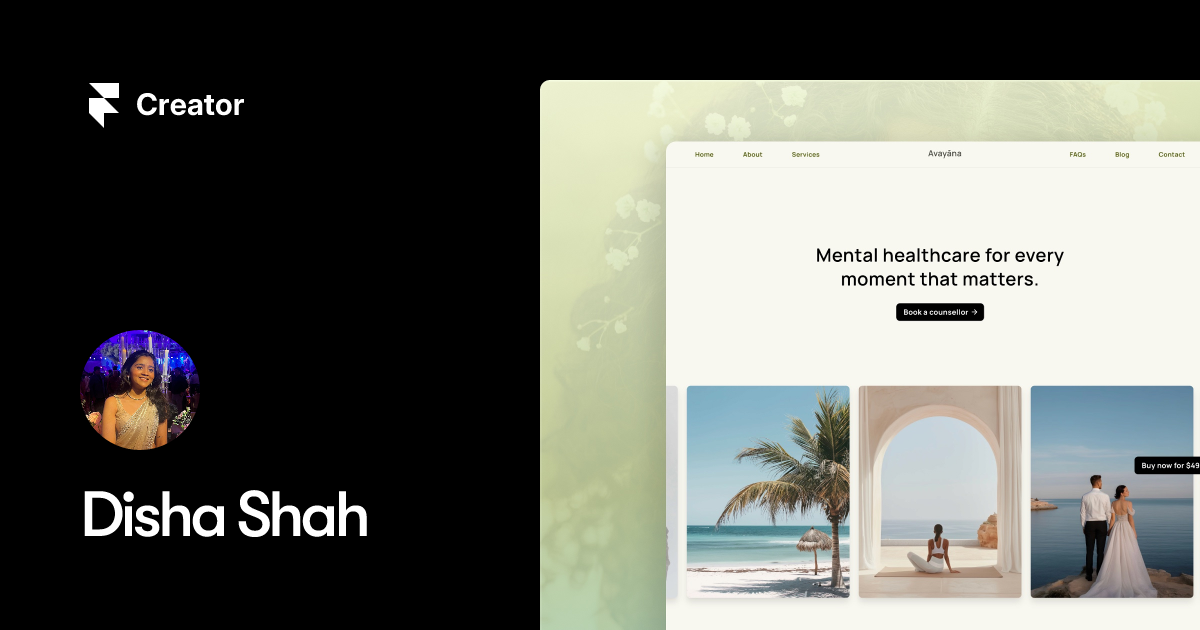 Website Templates by Disha Shah — Framer Creator