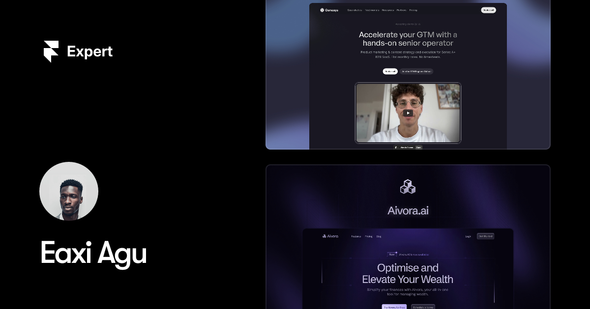 Eaxi Agu — Web Design Freelancer on Framer Experts