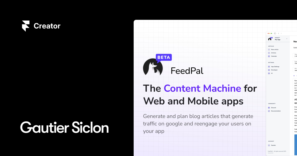 Website Plugins by Gautier Siclon — Framer Creator