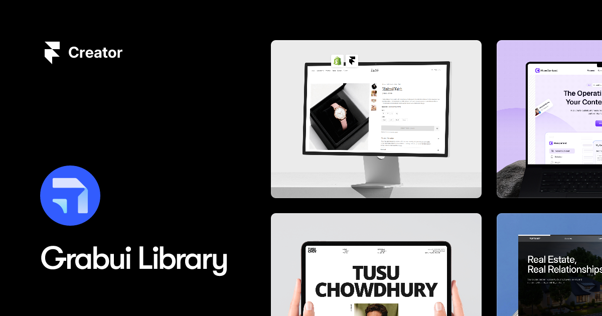 Website Templates by Grabui Library — Framer Creator