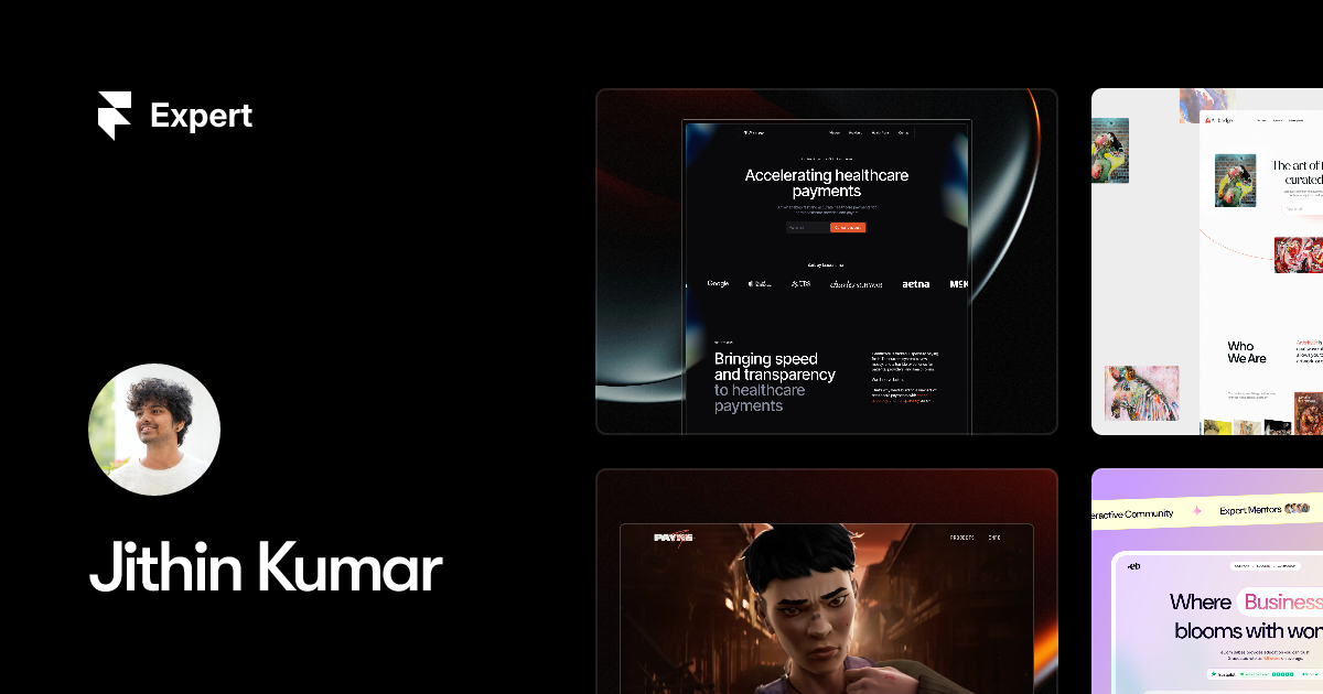 Jithin Kumar — Web Design Freelancer on Framer Experts