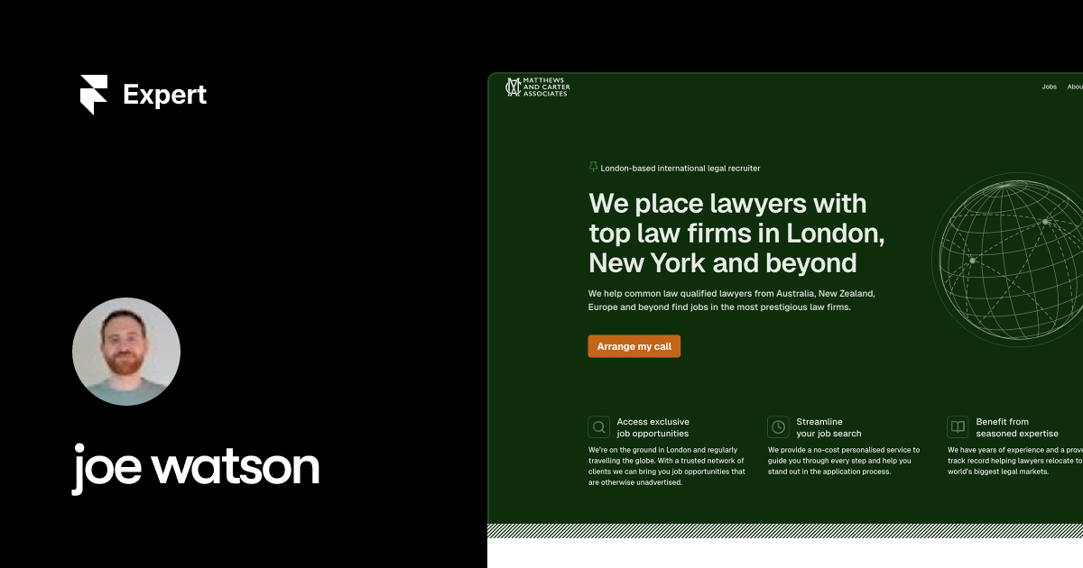 joe watson — Web Design Freelancer on Framer Experts