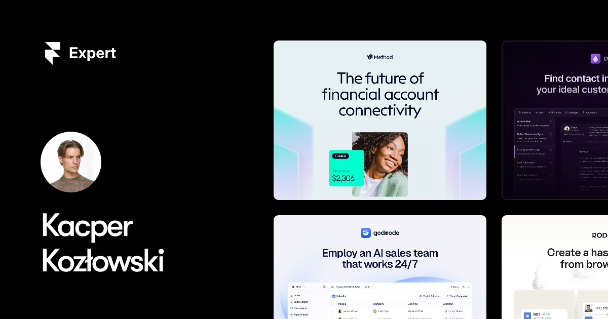Kacper Kozłowski — Web Design Freelancer on Framer Experts