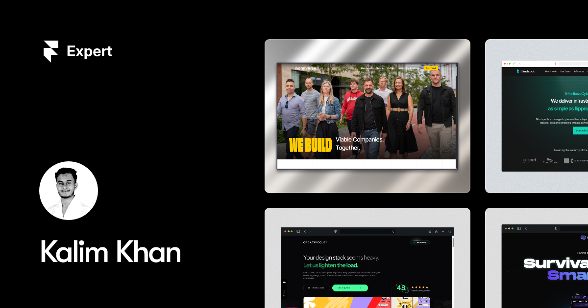 Kalim Khan — Web Design Freelancer on Framer Experts