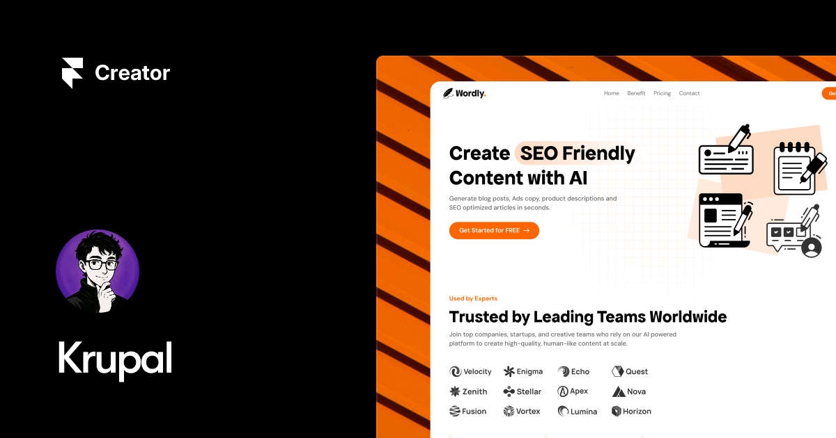 Website Templates by Krupal — Framer Creator