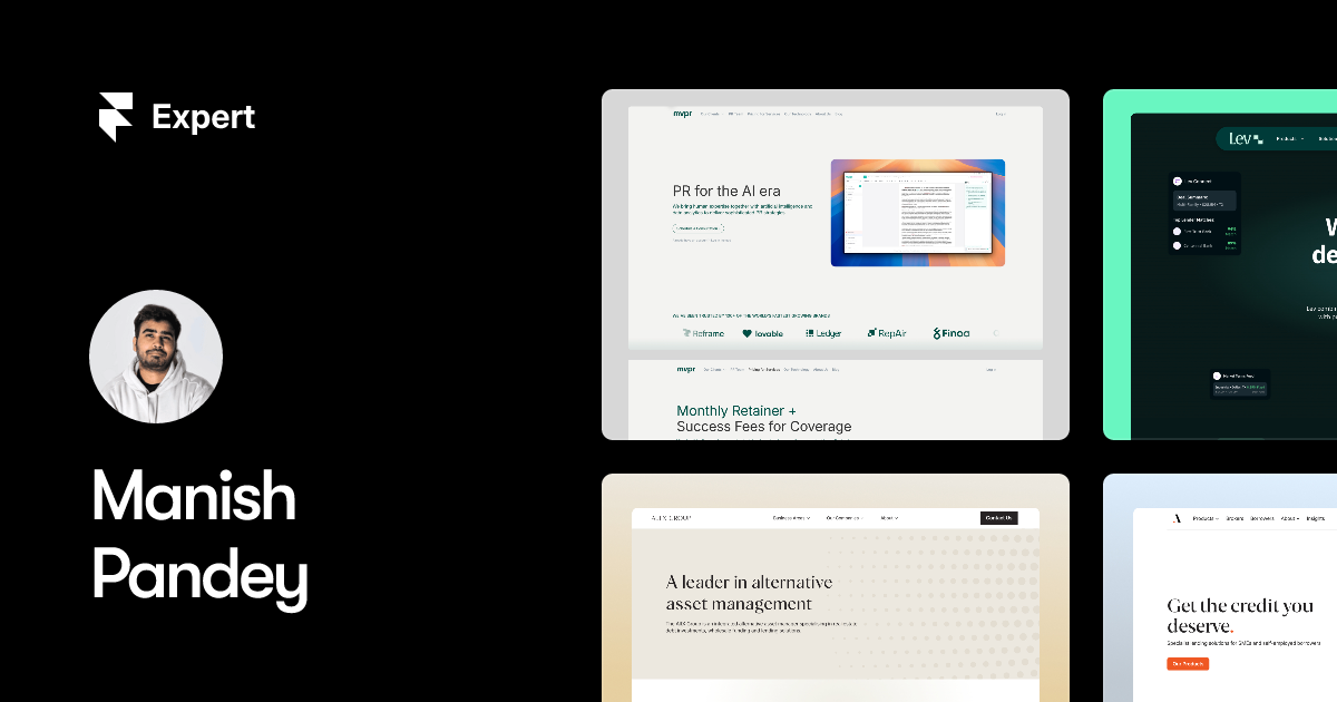 Manish Pandey — Web Design Freelancer on Framer Experts