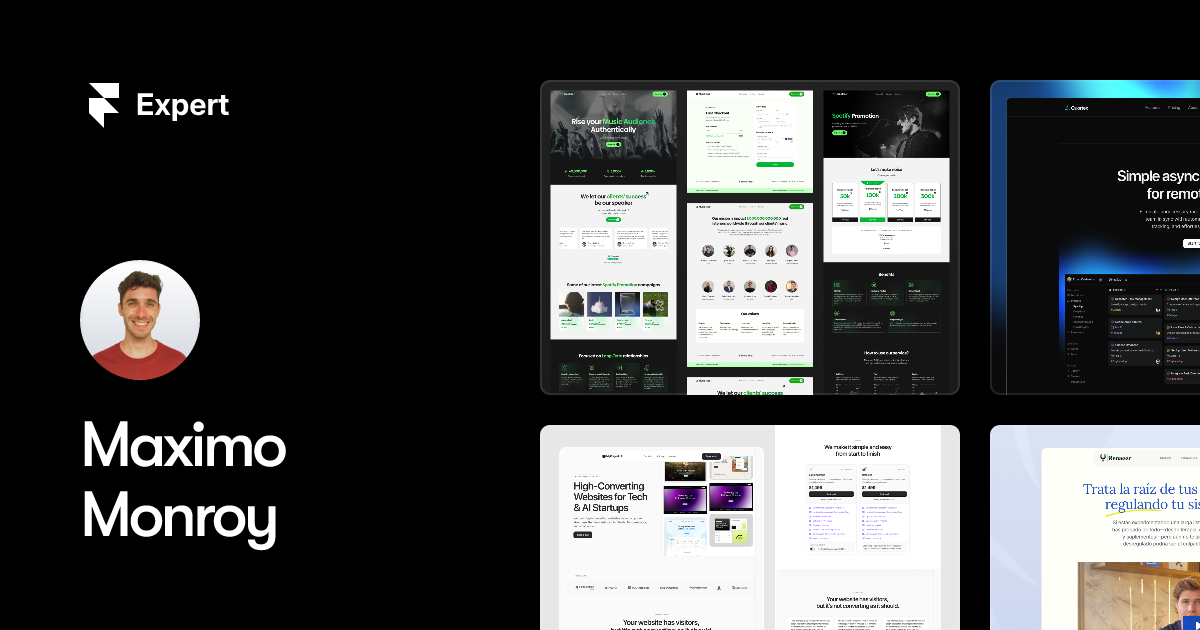 Maximo Monroy — Web Design Studio on Framer Experts
