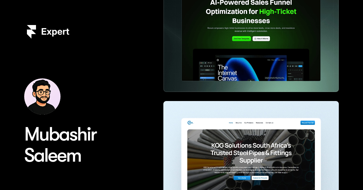 Mubashir Saleem — Web Design Freelancer on Framer Experts