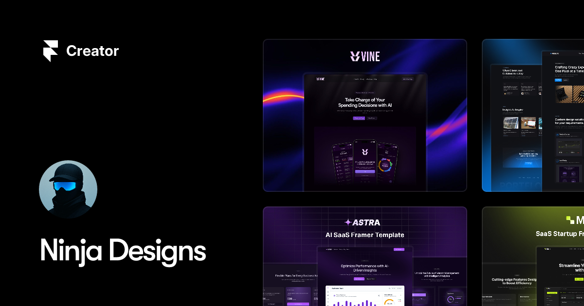 Website Templates by Ninja Designs — Framer Creator