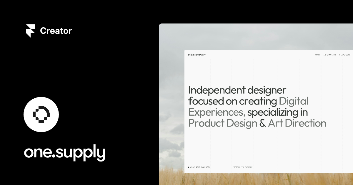 Website Templates by one.supply — Framer Creator