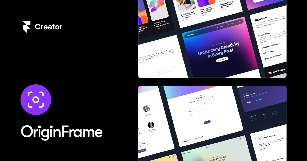 Website Templates by OriginFrame — Framer Creator