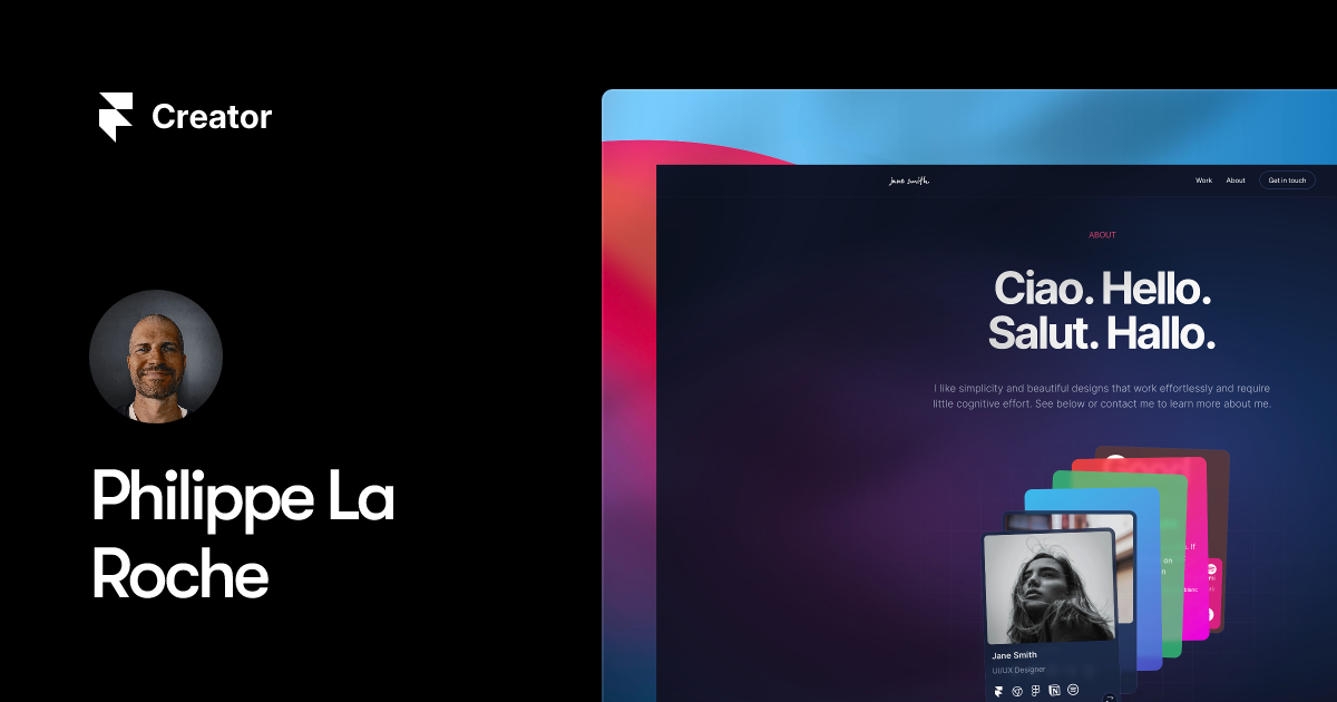 Website Templates by Philippe La Roche — Framer Creator