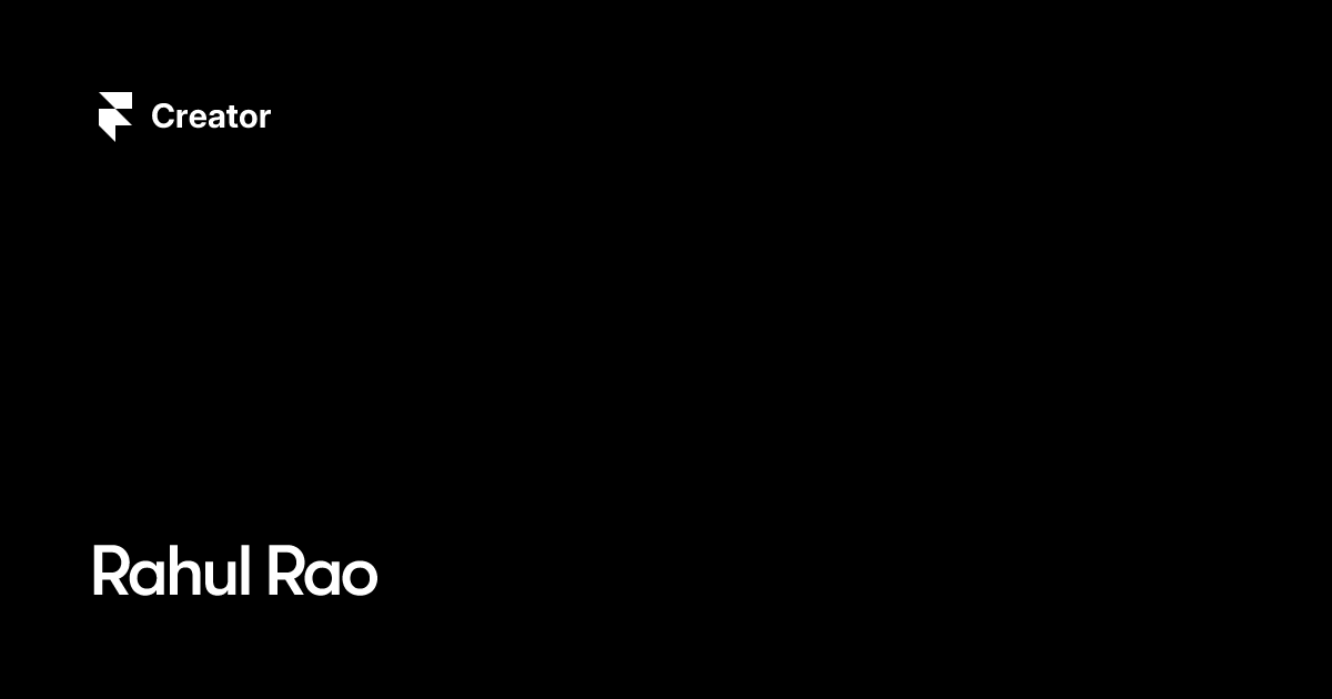 Website Templates by Rahul Rao — Framer Creator
