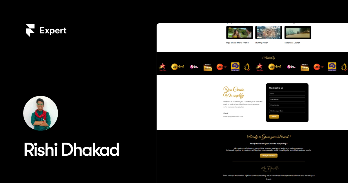 Rishi Dhakad — Web Design Freelancer on Framer Experts