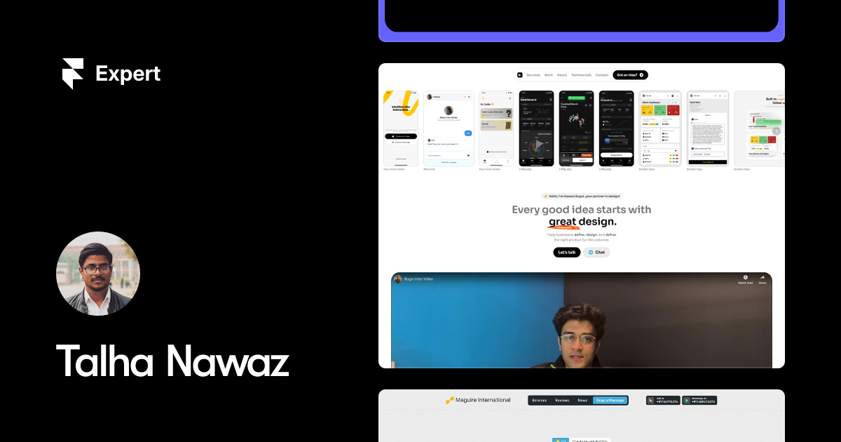 Talha Nawaz — Web Design Freelancer on Framer Experts