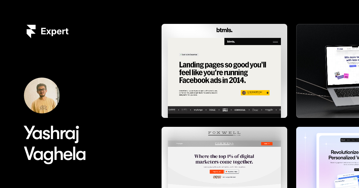 Yashraj Vaghela — Web Design Freelancer on Framer Experts